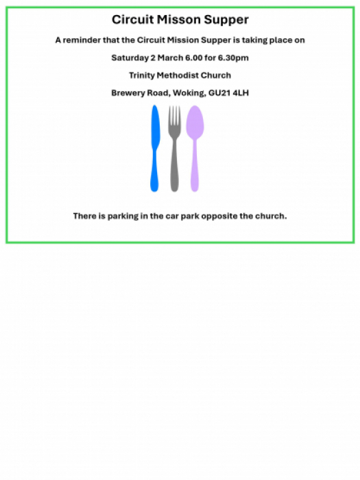 Wey Valley Methodist Circuit | Circuit Mission Supper